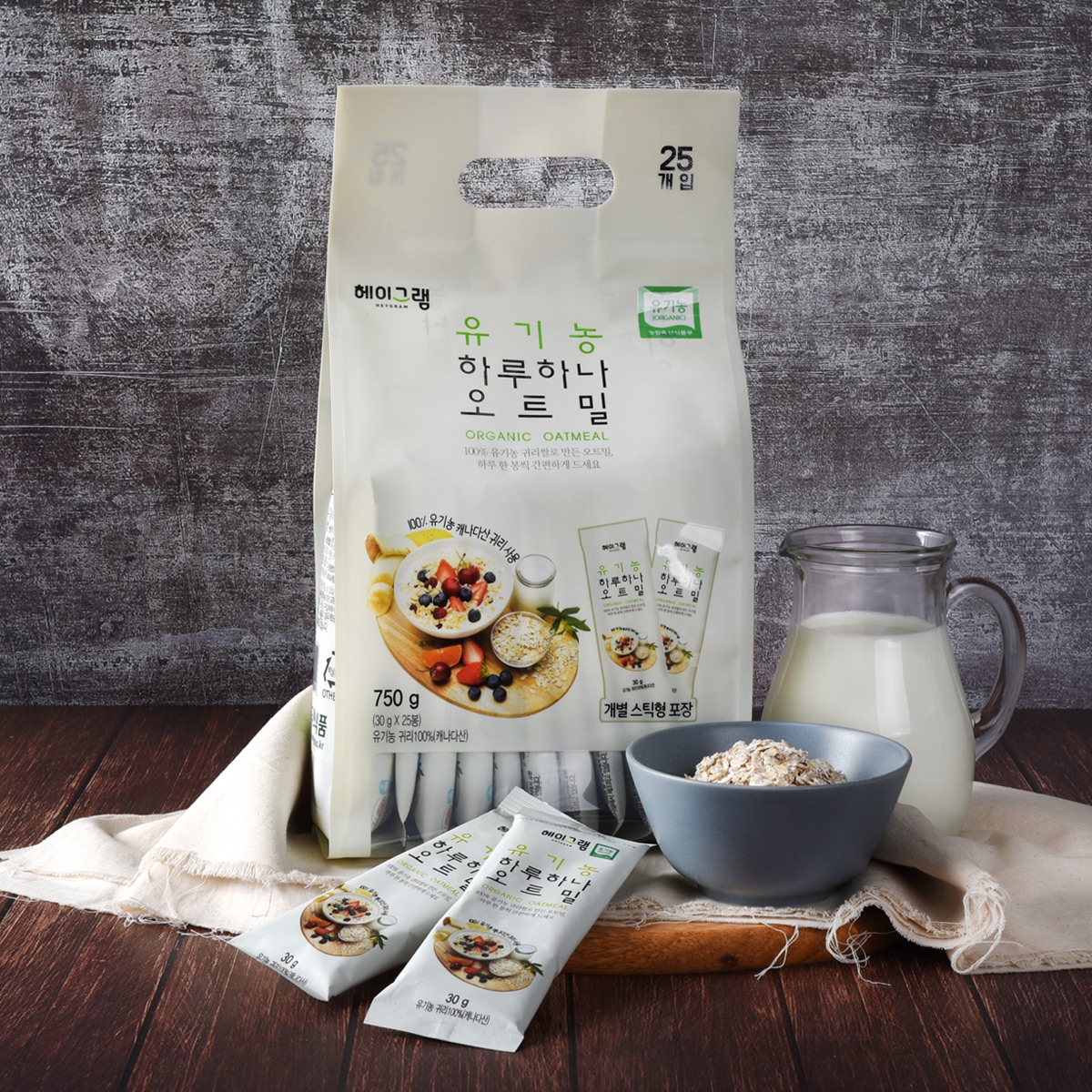 [두보식품] 유기농 하루하나 오트밀 750g (30g x 25봉) | 홈플러스 익스프레스